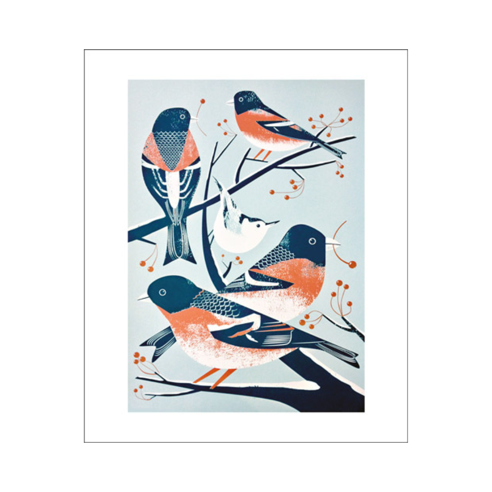 Bramblings and a Nuthatch Holiday Card – Kitras Art Glass Inc