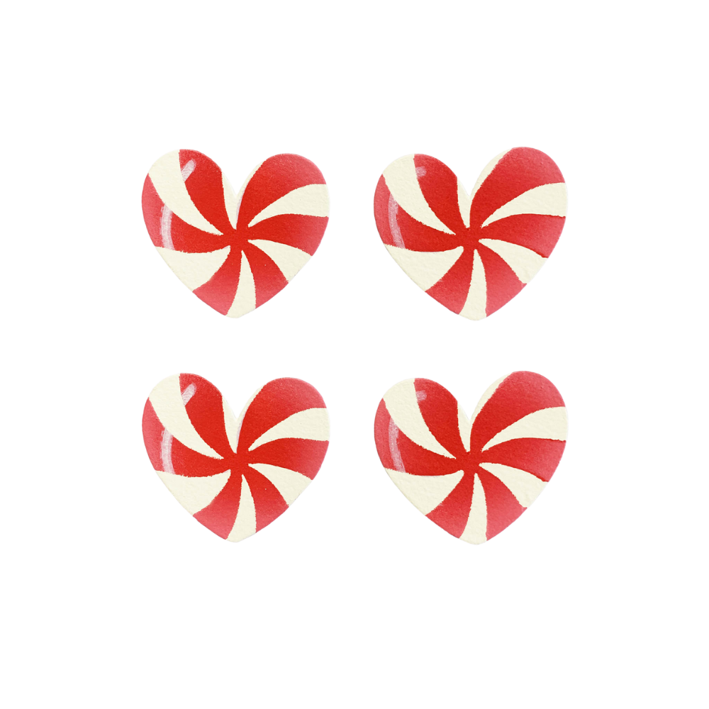 Peppermint Hearts Magnet Set – Kitras Art Glass Inc